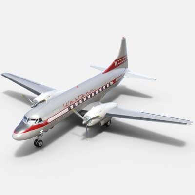 Convair CV-340 Western Airlines 3D Model by Dreamscape Studios