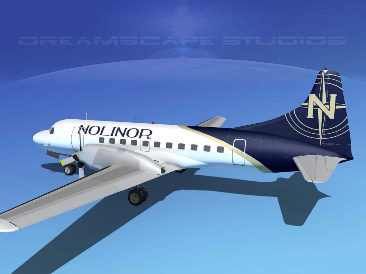 Convair CV-580 Nolinor Cargo 3D Model by Dreamscape Studios