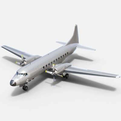 Convair CV-580 Trans Texas 3D Model by Dreamscape Studios