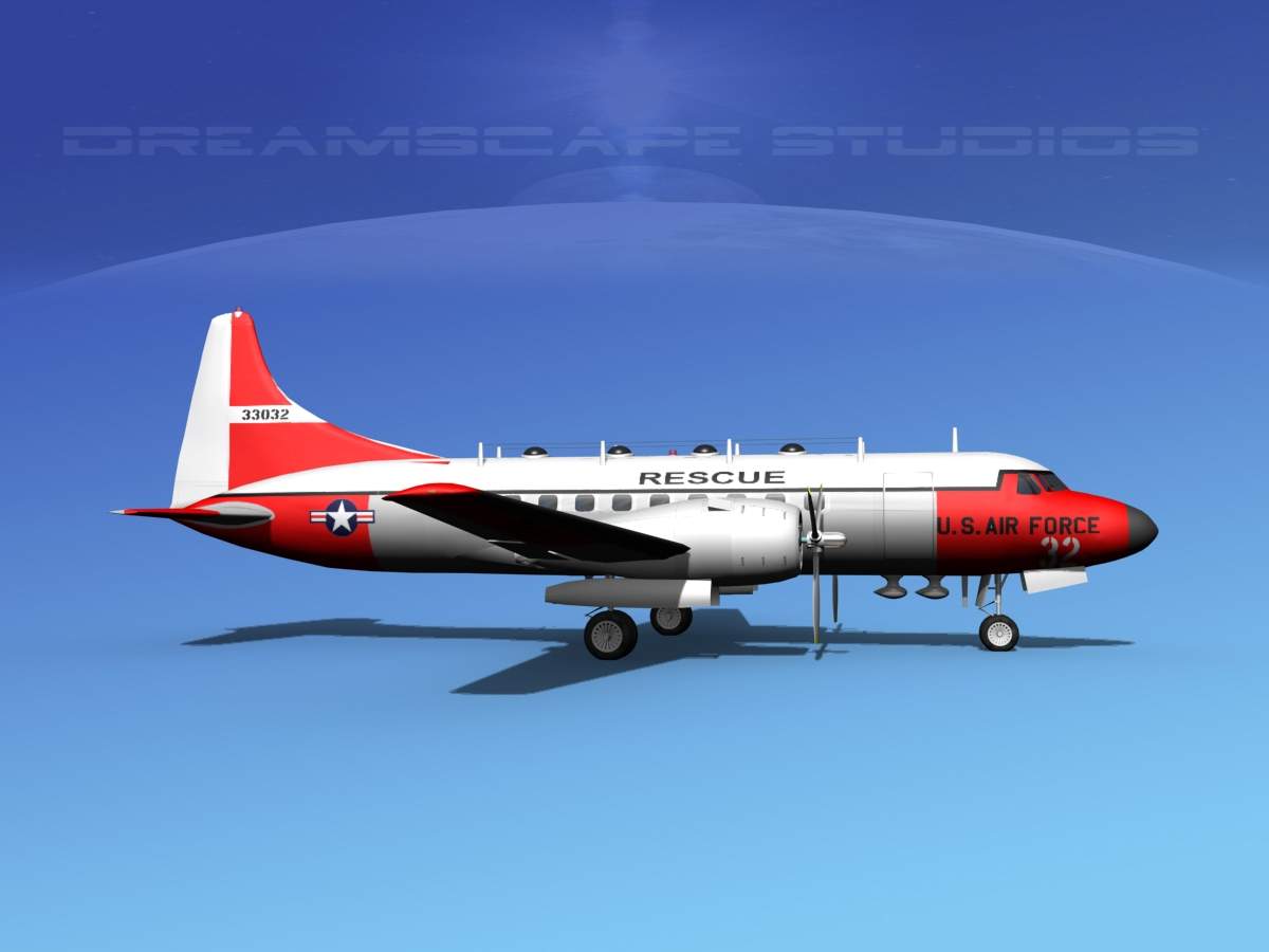 Convair T-29 USAF V02 3D Model by Dreamscape Studios