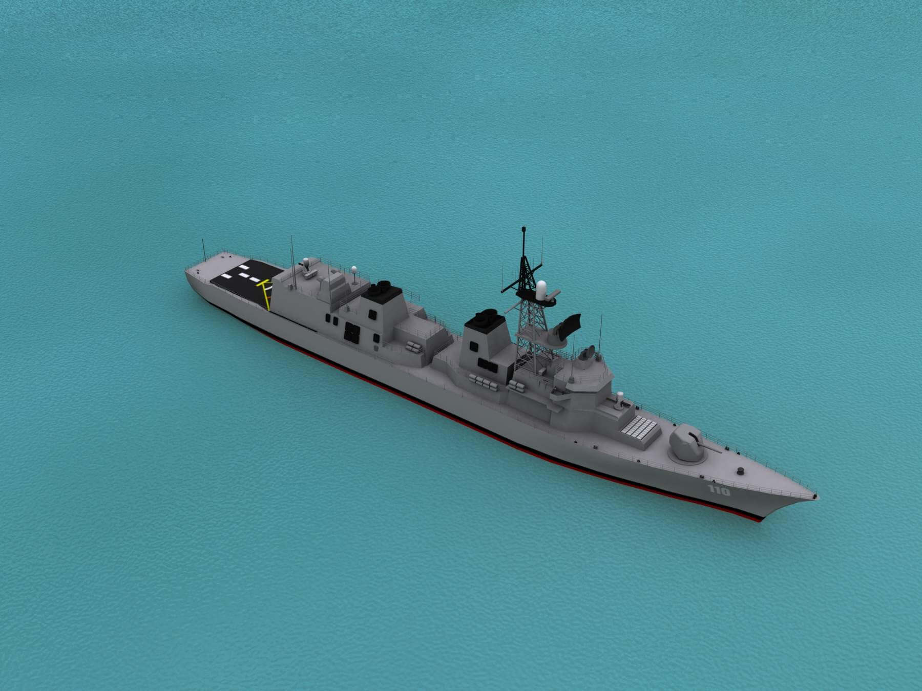 DD110 Japanese Takanami Destroyer - 3D Model by Dreamscape Studios