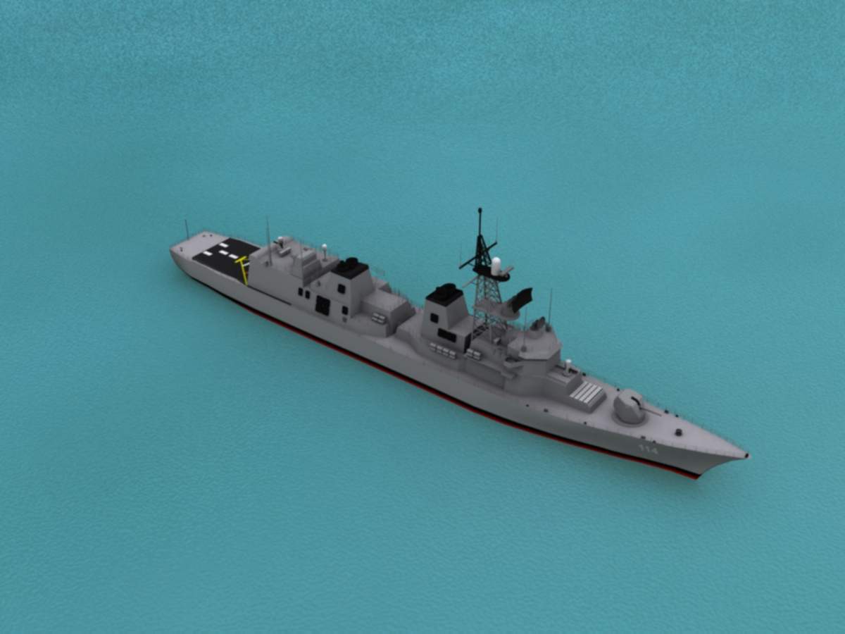 DD114 Japanese Makinami Destroyer - 3D Model by Dreamscape Studios