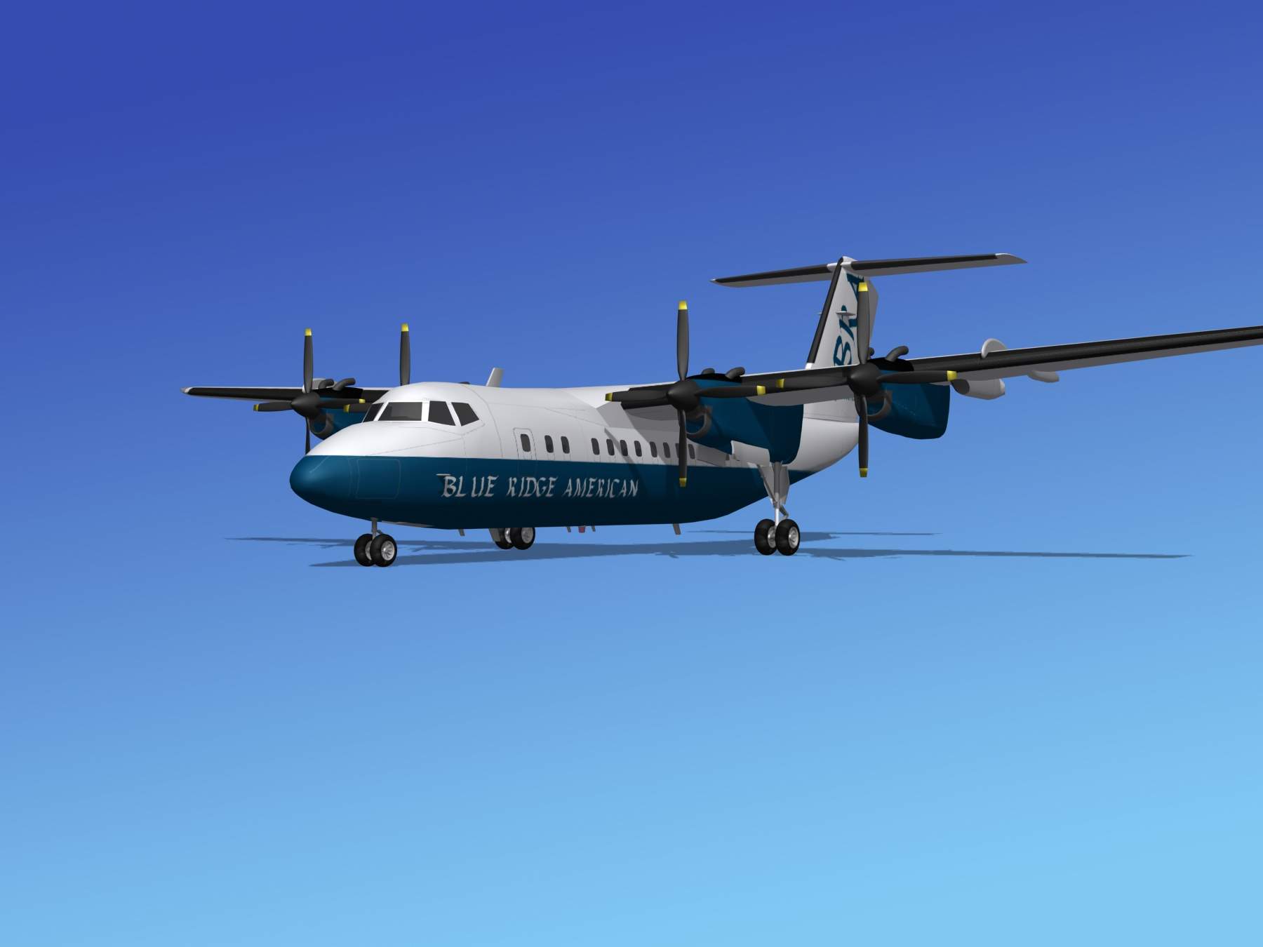De Havilland DHC-7 Blue Ridge American 3D Model by Dreamscape Studios