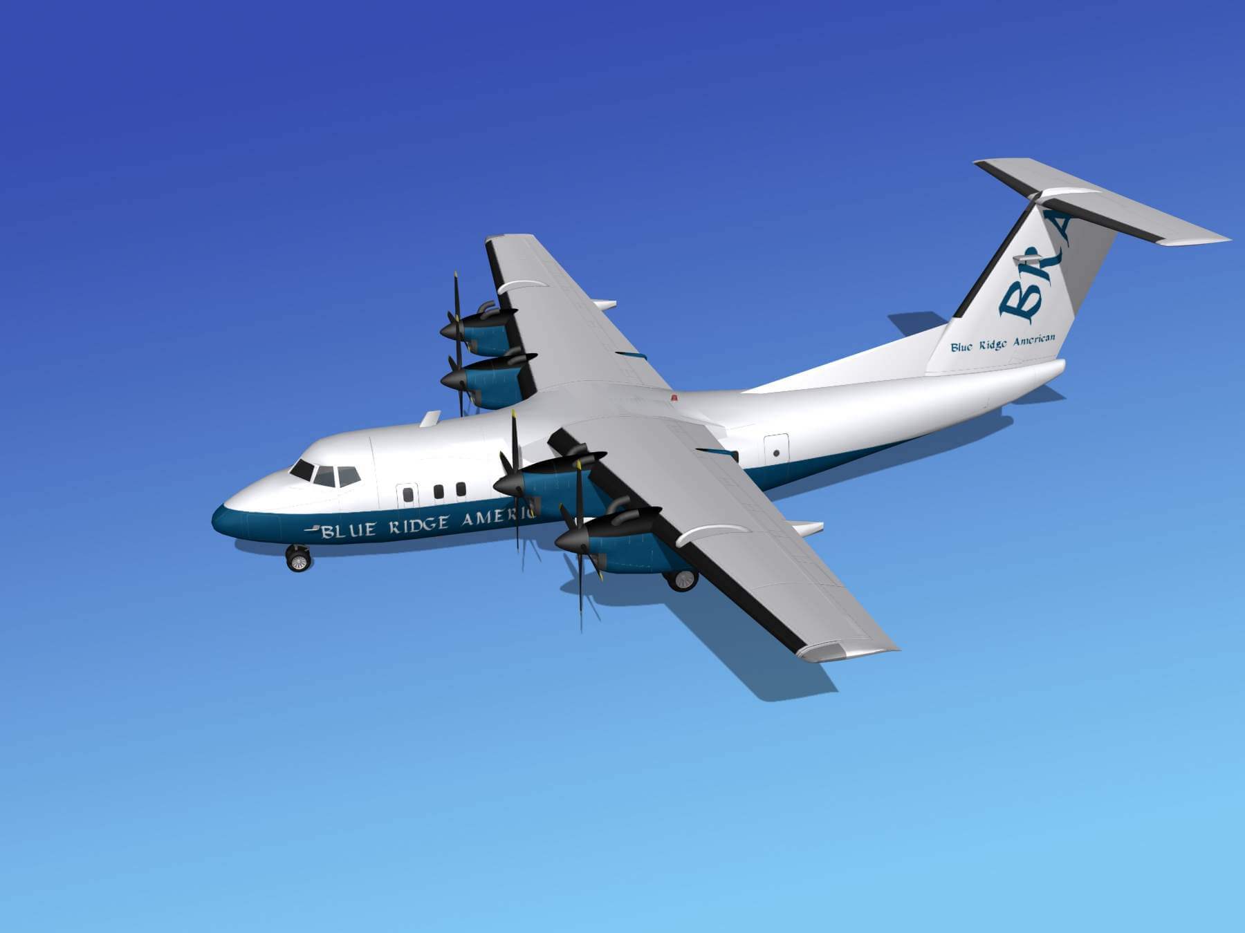 De Havilland DHC-7 Blue Ridge American 3D Model by Dreamscape Studios