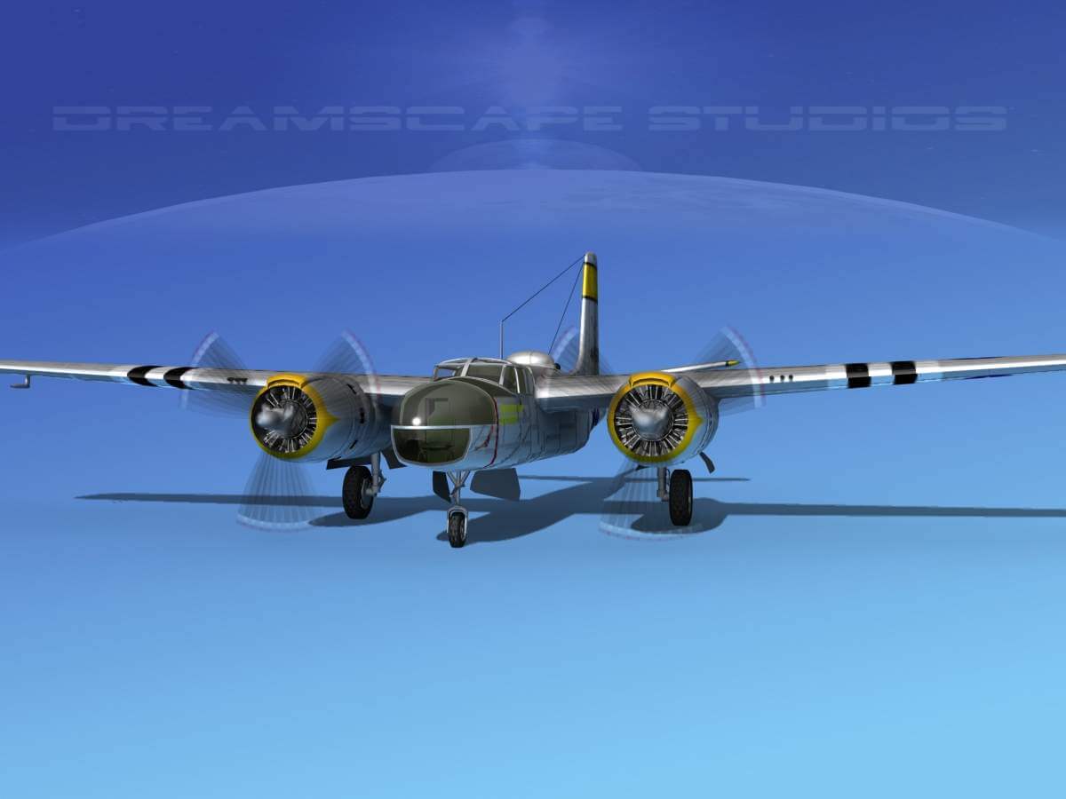 Douglas A-26C Invader V01 USAAF 3D Model by Dreamscape Studios