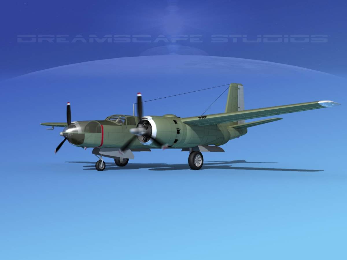Douglas A-26C Invader V05 USAAF 3D Model by Dreamscape Studios