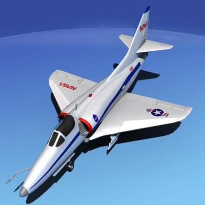 Douglas A-4D Skyhawk V02 NASA 3D Model by Dreamscape Studios