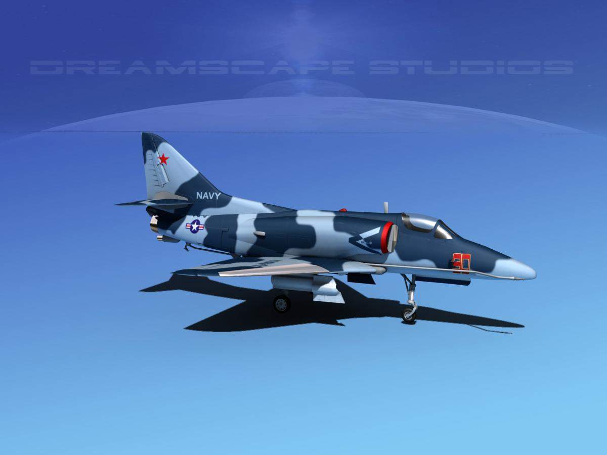 Douglas A-4D Skyhawk V16 USN Aggressor 3D Model by Dreamscape Studios