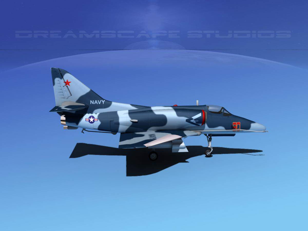 Douglas A-4D Skyhawk V16 USN Aggressor 3D Model by Dreamscape Studios