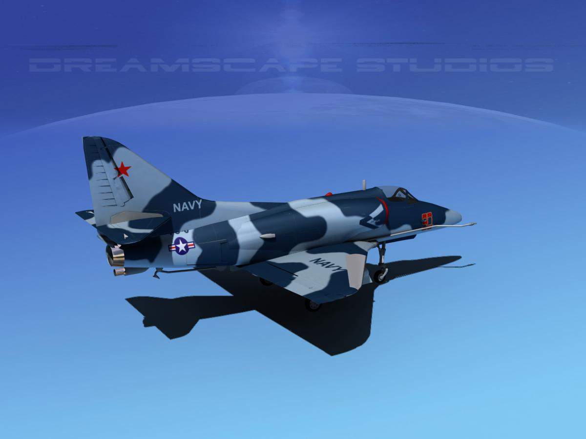 Douglas A-4D Skyhawk V16 USN Aggressor 3D Model by Dreamscape Studios