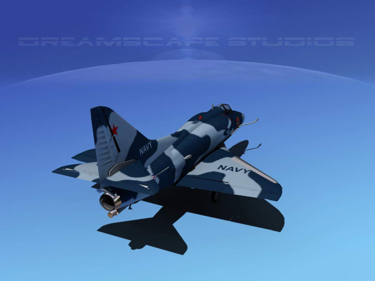 Douglas A-4D Skyhawk V16 USN Aggressor 3D Model by Dreamscape Studios