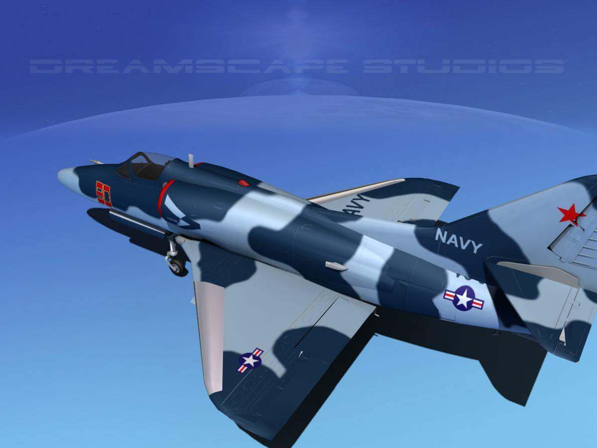 Douglas A-4D Skyhawk V16 USN Aggressor 3D Model by Dreamscape Studios