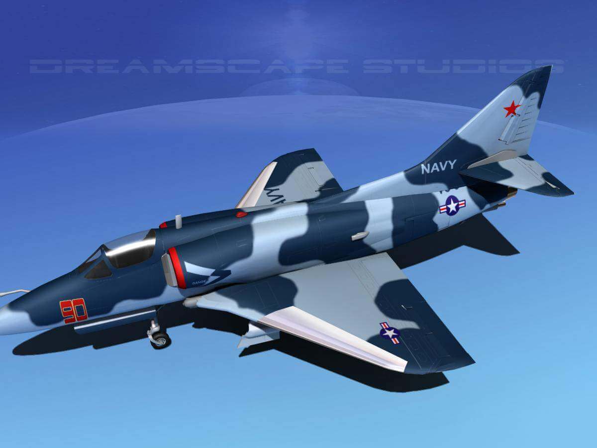 Douglas A-4D Skyhawk V16 USN Aggressor 3D Model by Dreamscape Studios