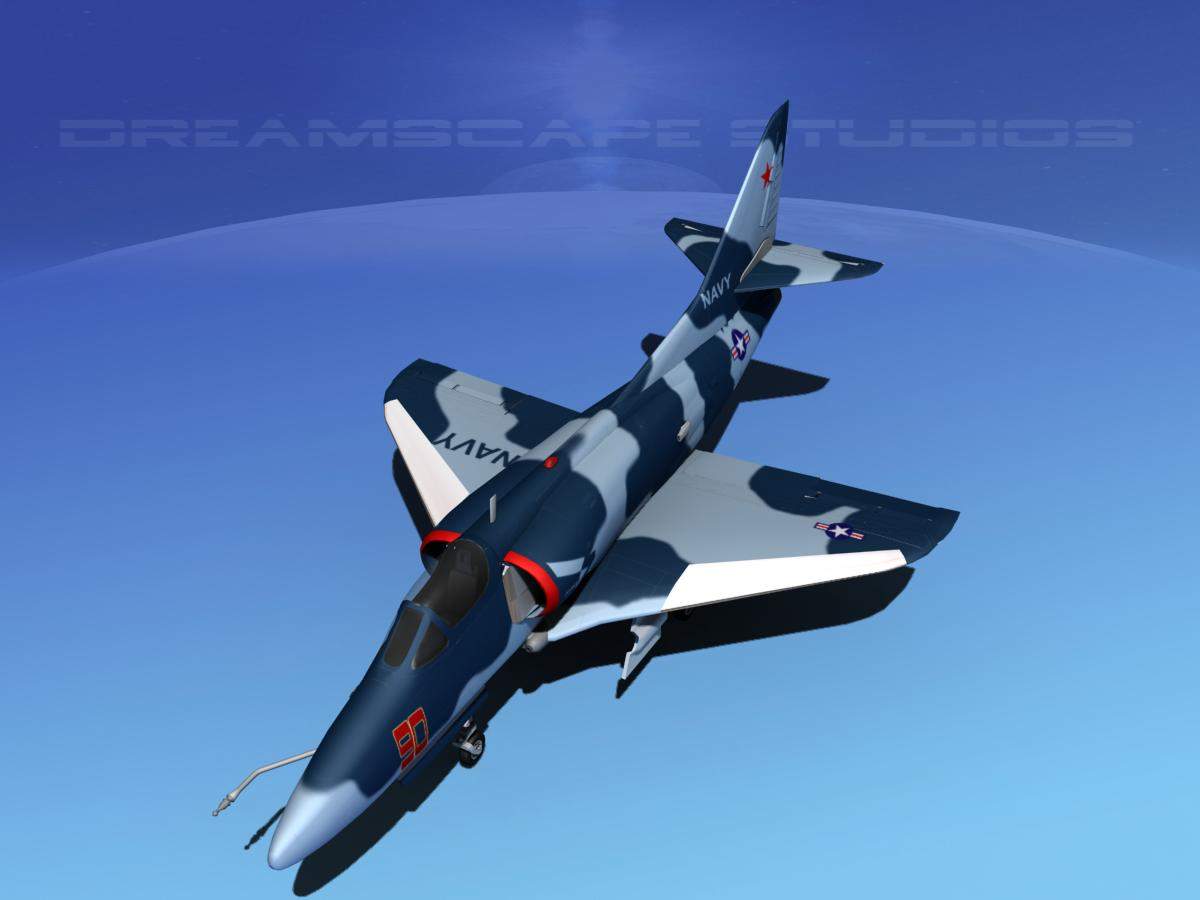 Douglas A-4D Skyhawk V16 USN Aggressor 3D Model by Dreamscape Studios