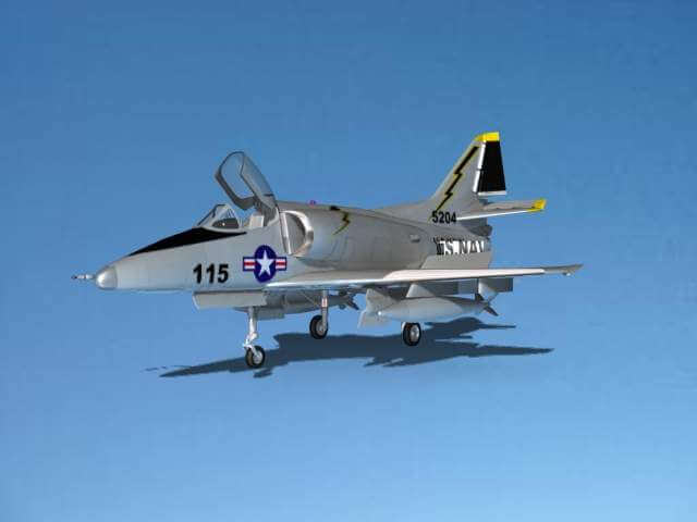 Douglas A-4D Skyhawk V17 USN Aggressor 3D Model by Dreamscape Studios