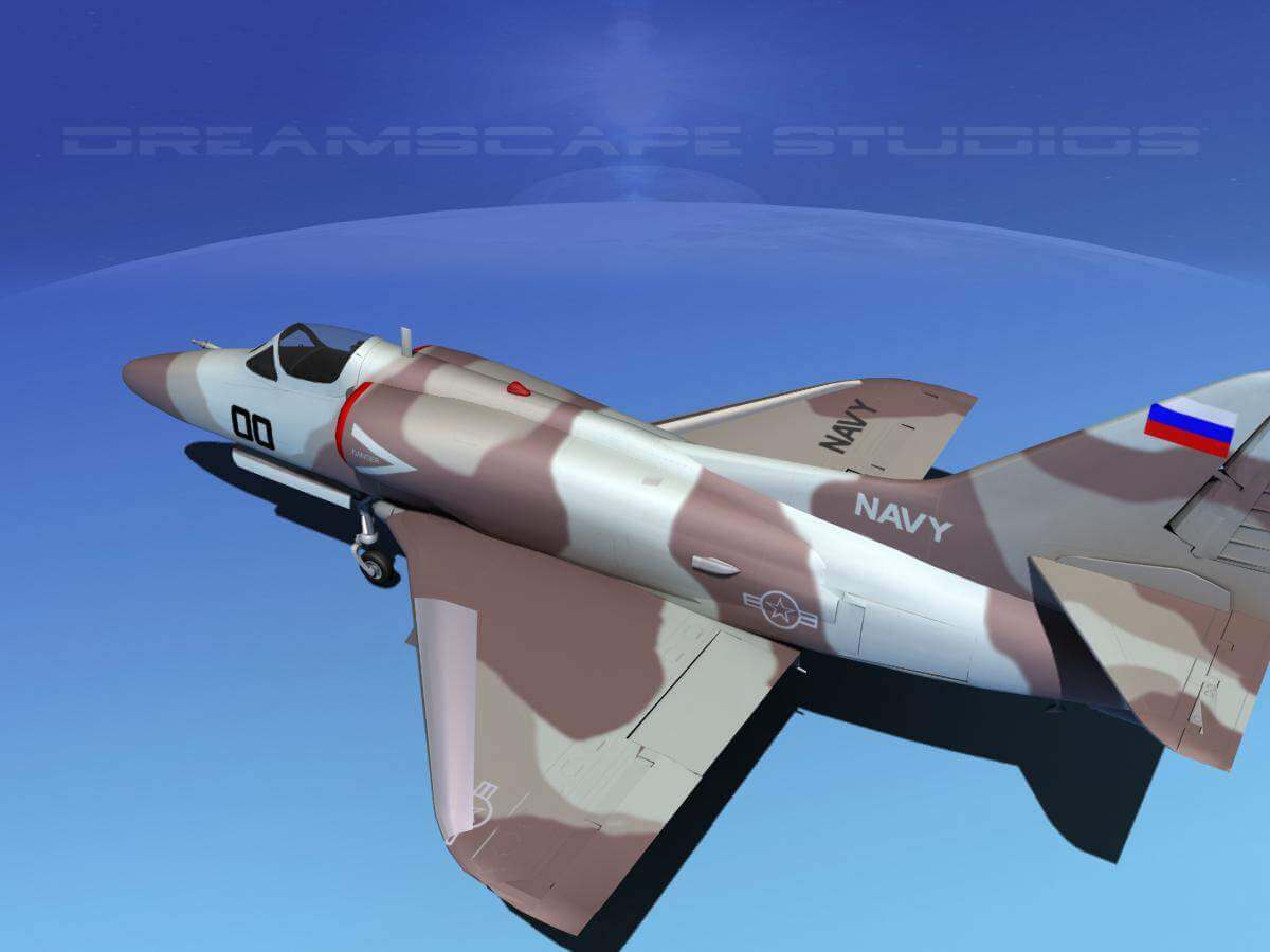 Douglas A-4D Skyhawk V17 USN Aggressor 3D Model by Dreamscape Studios
