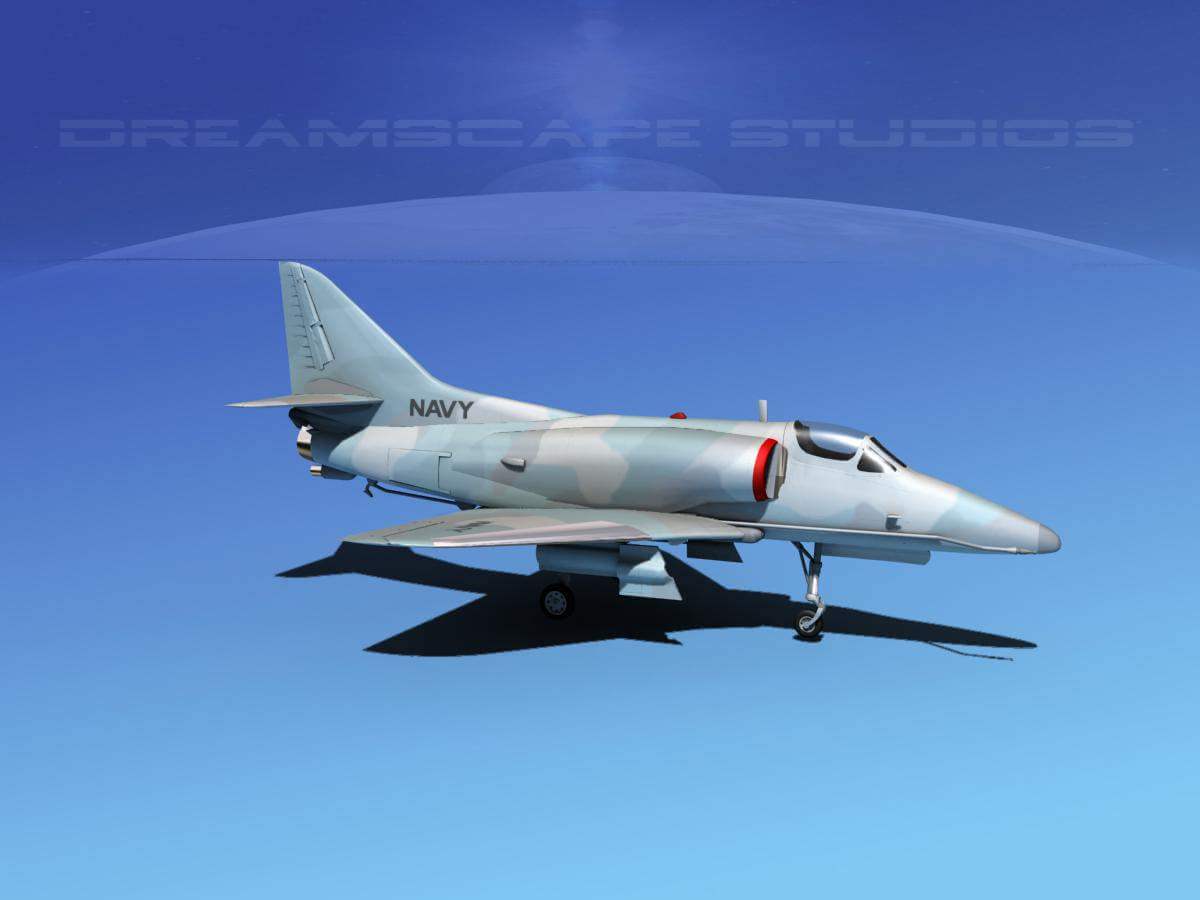 Douglas A-4D Skyhawk V18 USN Aggressor 3D Model by Dreamscape Studios