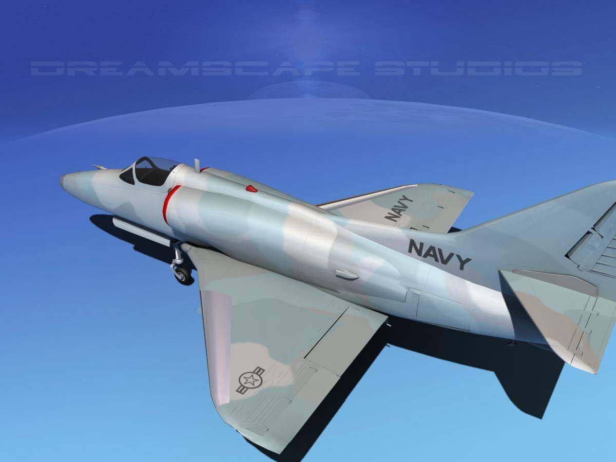 Douglas A-4D Skyhawk V18 USN Aggressor 3D Model by Dreamscape Studios
