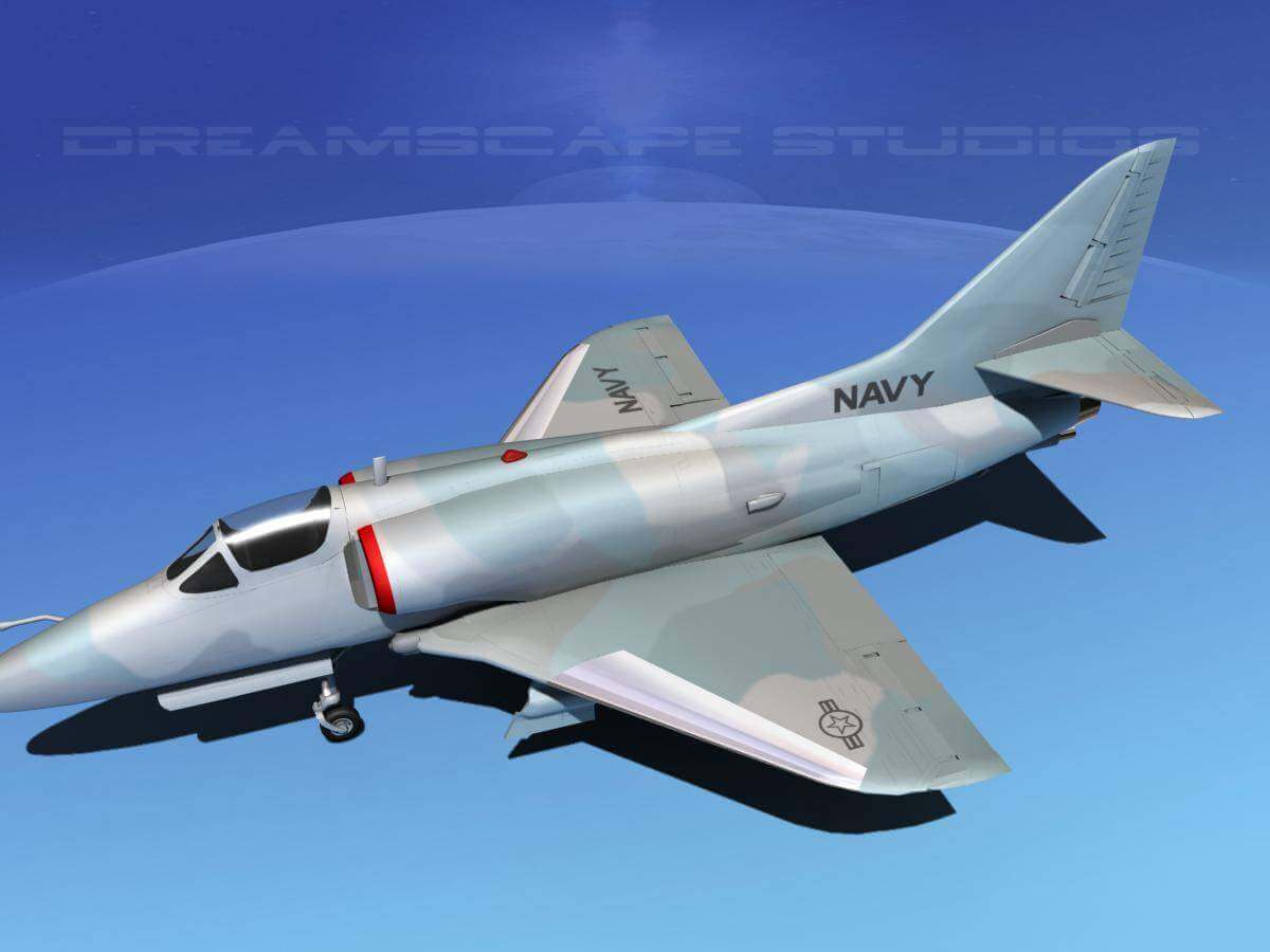 Douglas A-4D Skyhawk V18 USN Aggressor 3D Model by Dreamscape Studios