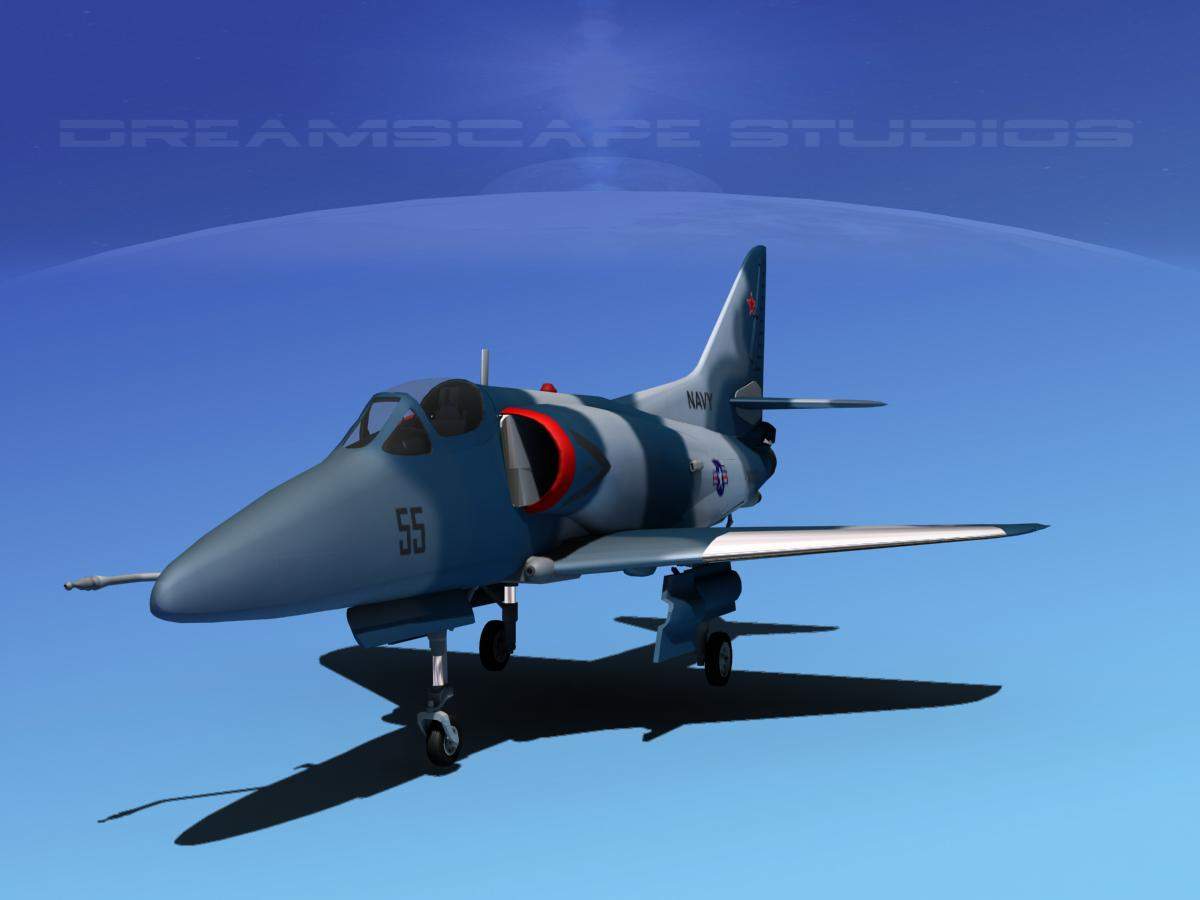 Douglas A-4D Skyhawk V19 USN Aggressor 3D Model by Dreamscape Studios