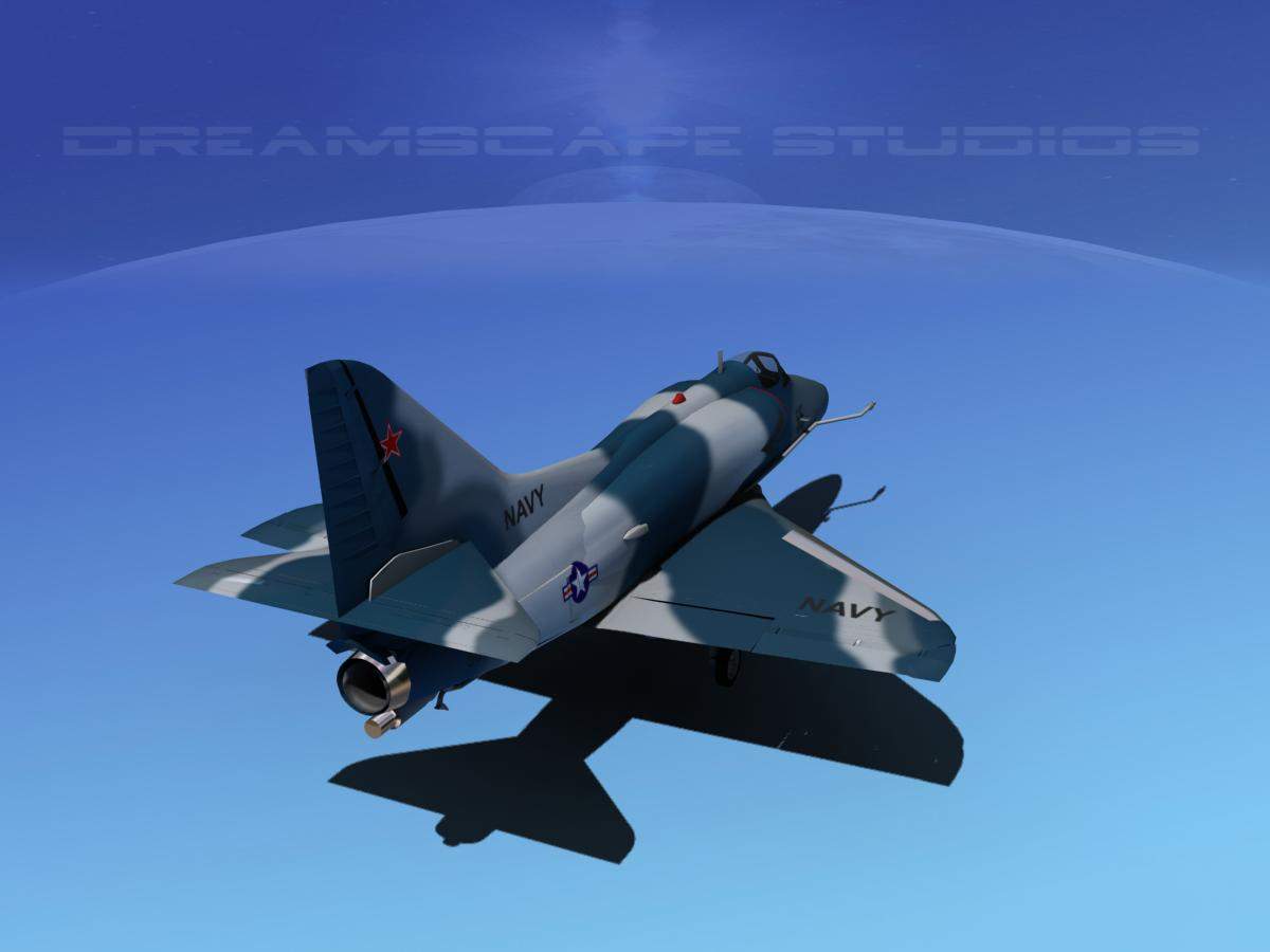 Douglas A-4D Skyhawk V19 USN Aggressor 3D Model by Dreamscape Studios