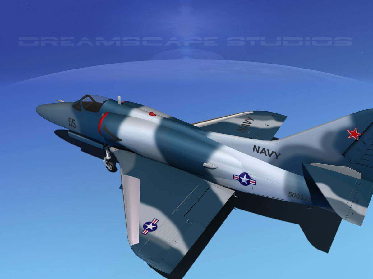Douglas A-4D Skyhawk V19 USN Aggressor 3D Model by Dreamscape Studios