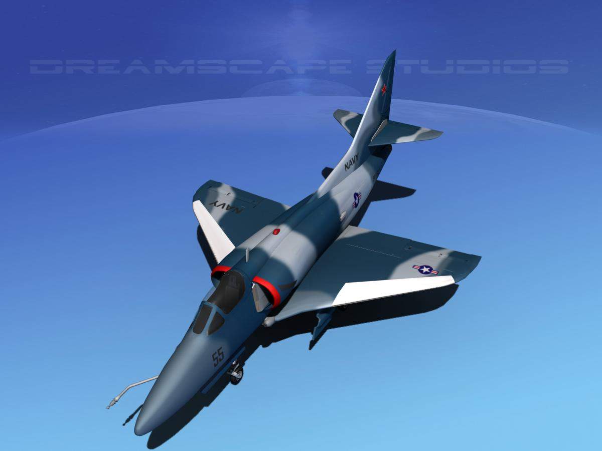 Douglas A-4D Skyhawk V19 USN Aggressor 3D Model by Dreamscape Studios