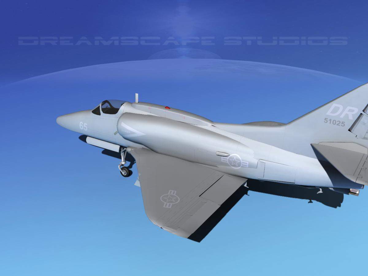 Douglas A-4G Skyhawk V07 USN Aggressor 3D Model by Dreamscape Studios