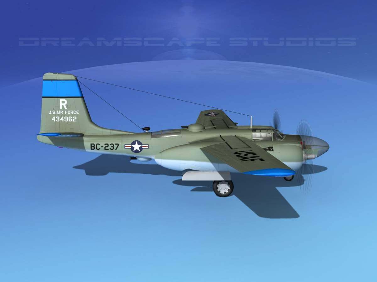 Douglas B-26C Invader V02 USAF Korea 3D Model by Dreamscape Studios