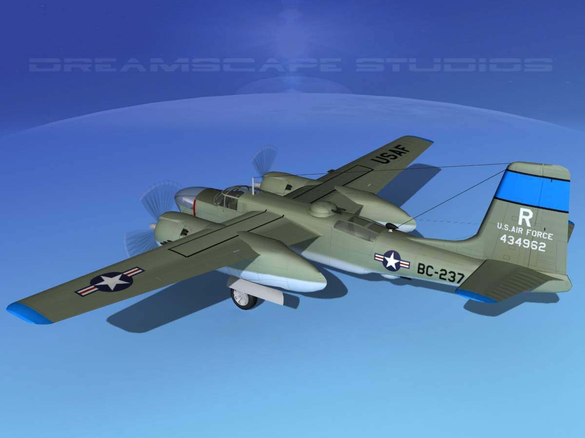 Douglas B-26C Invader V02 USAF Korea 3D Model by Dreamscape Studios