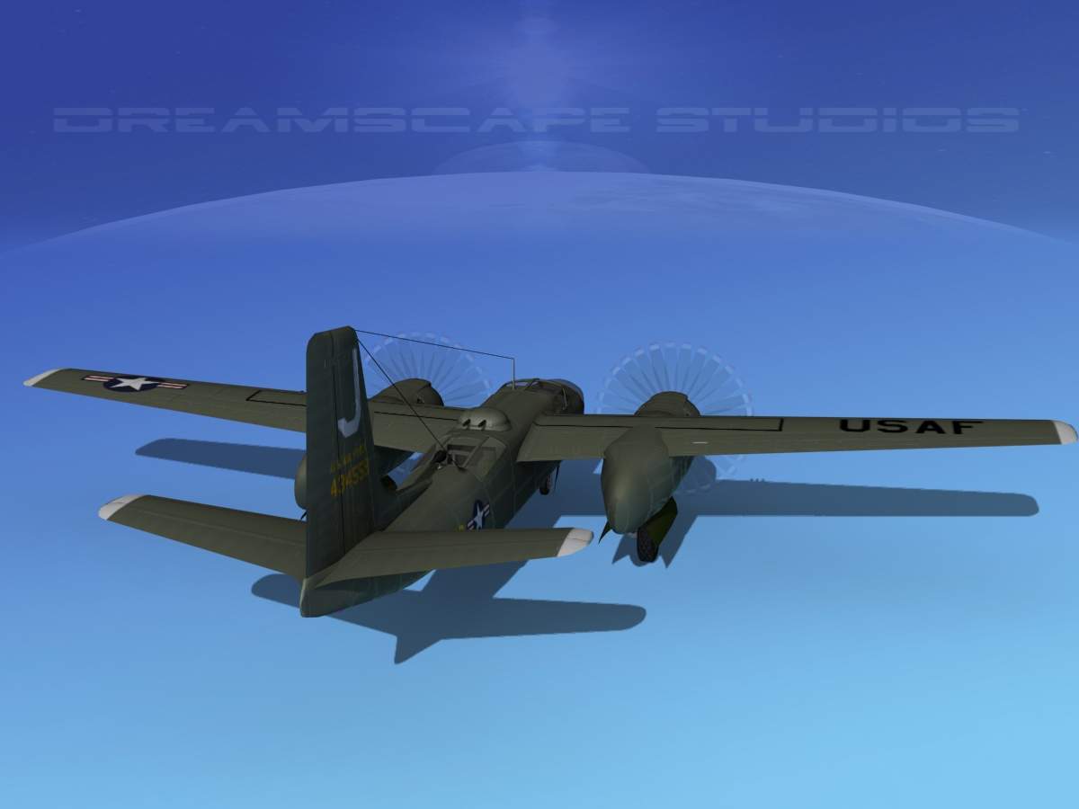 Douglas B-26C Invader V06 USAF 3D Model by Dreamscape Studios