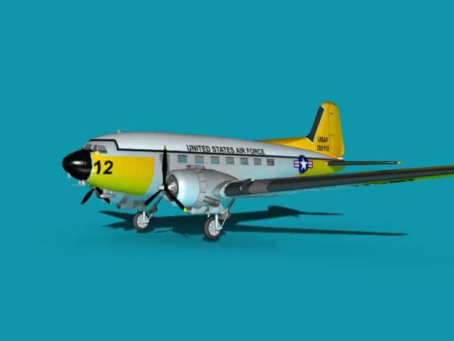 Douglas C-47 Dakota USAF V2 3D Model by Dreamscape Studios