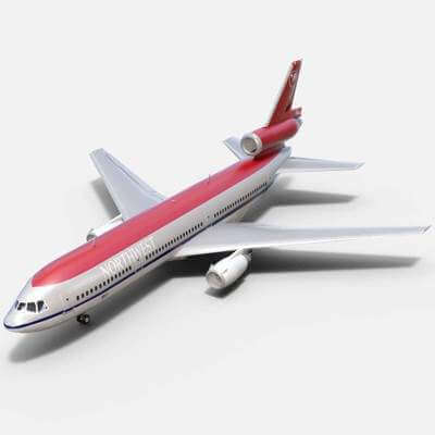 Douglas DC-10 Northwest 3D Model by Dreamscape Studios