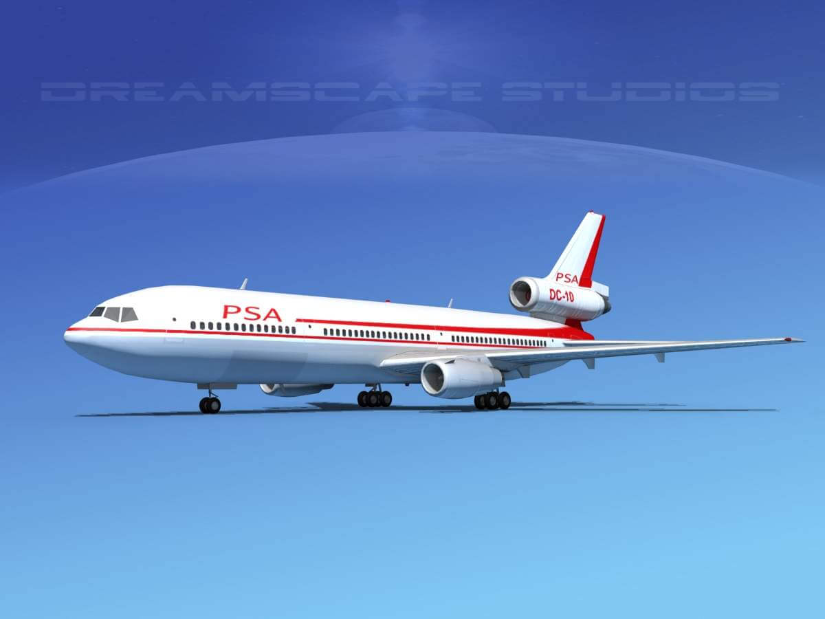 Douglas DC-10 PSA 3D Model by Dreamscape Studios
