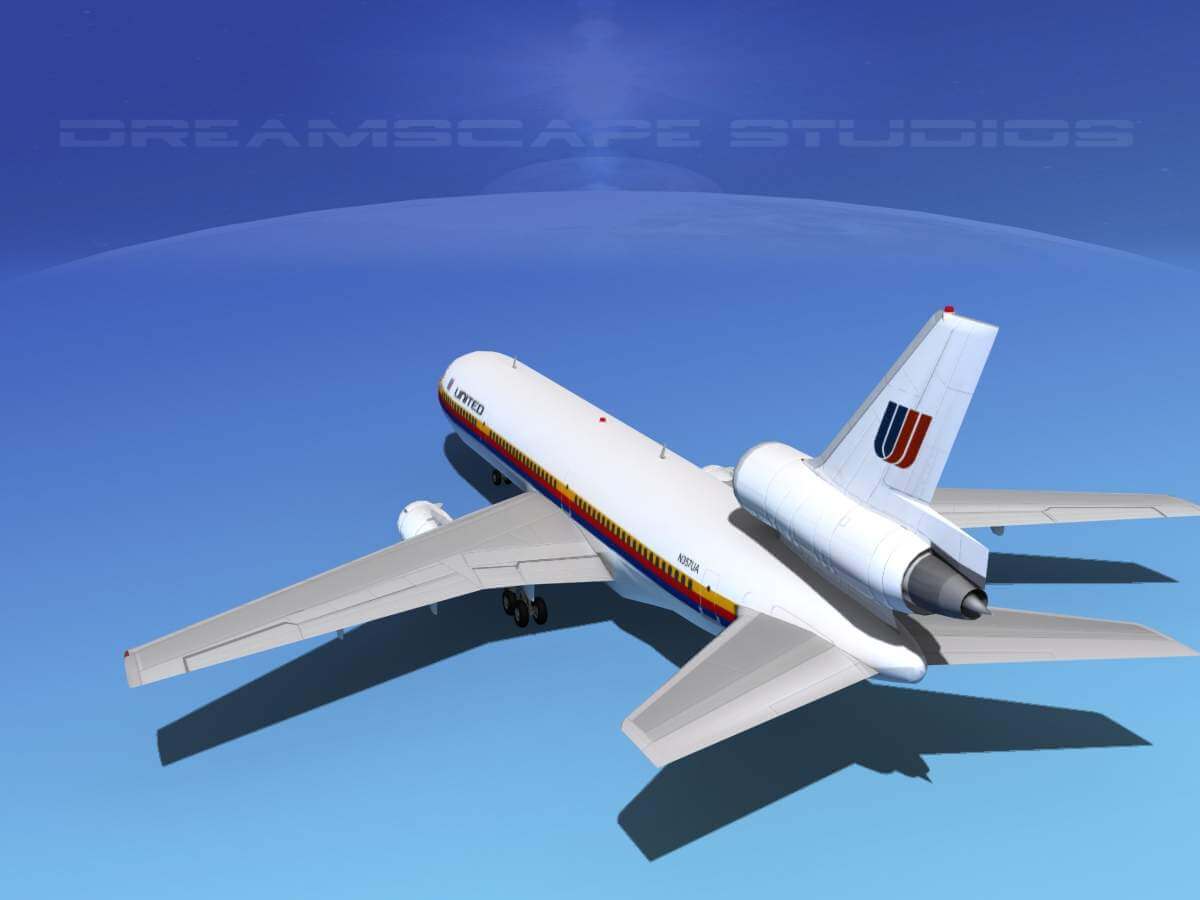 Douglas DC-10 United 3D Model by Dreamscape Studios