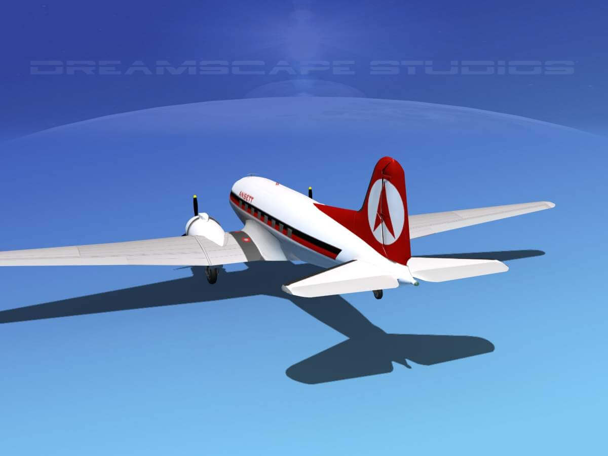 Douglas DC-3 Ansett Airways 3D Model by Dreamscape Studios