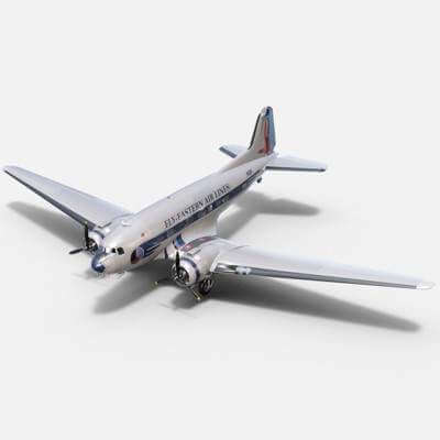 Douglas DC-3 Eastern Airlines 3D Model by Dreamscape Studios