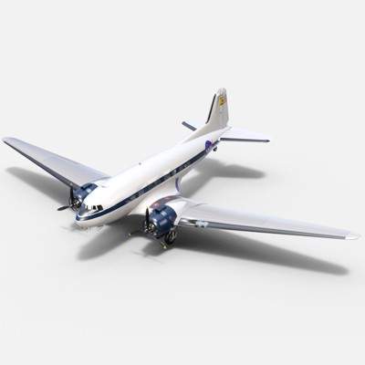 Douglas DC-3 NASA 3D Model by Dreamscape Studios