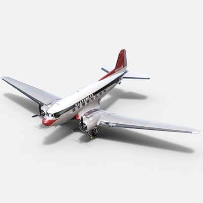 Douglas DC-3 Northwest 3D Model by Dreamscape Studios
