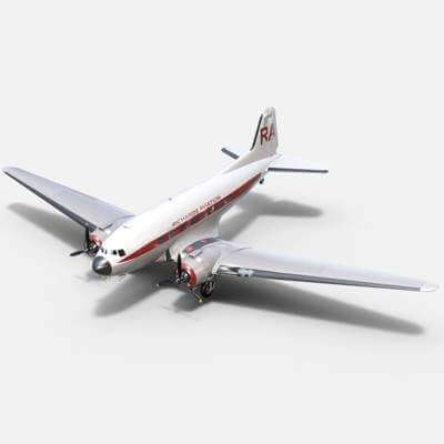 Douglas DC-3 Richards 3D Model by Dreamscape Studios