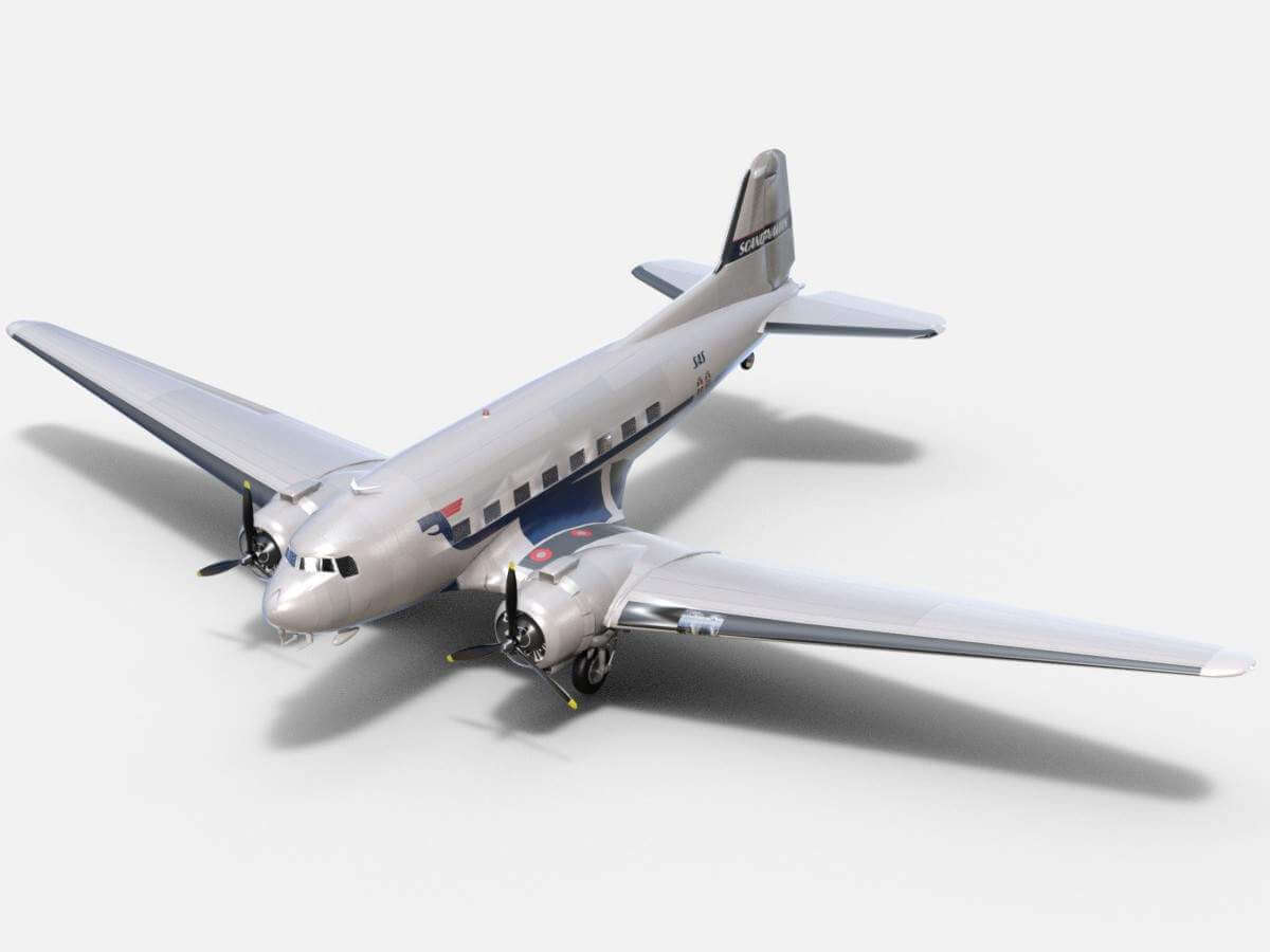 Douglas DC-3 SAS - 3D Model by Dreamscape Studios