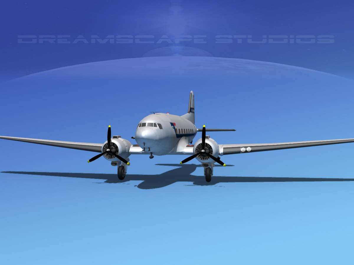 Douglas DC-3 SAS 3D Model by Dreamscape Studios