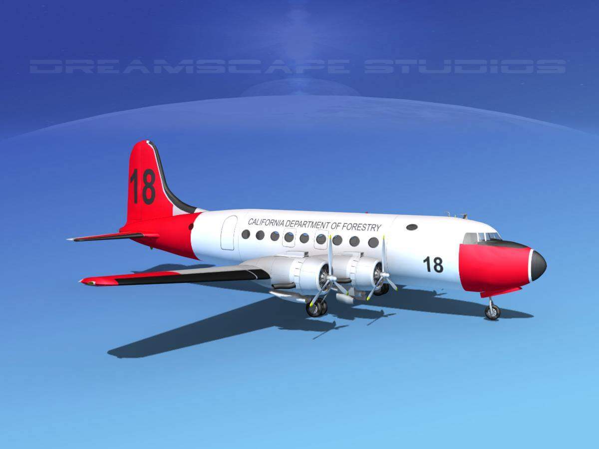 Douglas DC-4 CDF 3D Model by Dreamscape Studios