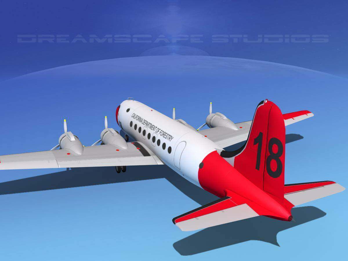 Douglas DC-4 CDF 3D Model by Dreamscape Studios