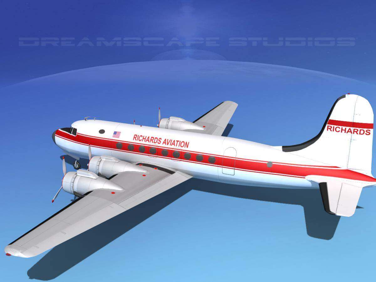 Douglas DC-4 Richards Aviation 3D Model by Dreamscape Studios