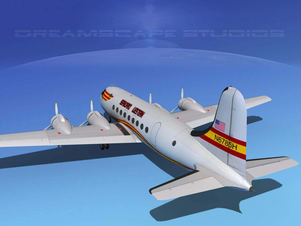 Douglas DC-4 Seaboard and Western 3D Model by Dreamscape Studios