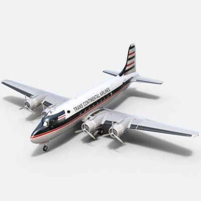 Douglas DC-4 Trans Continental 3D Model by Dreamscape Studios