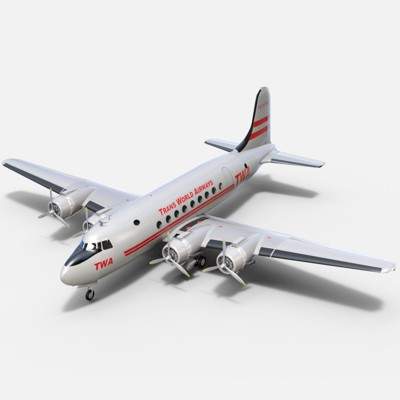Douglas DC-4 Trans World Airlines 3D Model by Dreamscape Studios