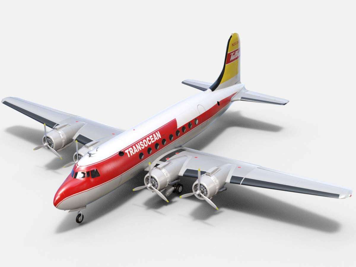 Douglas DC-4 Transocean 3D Model by Dreamscape Studios