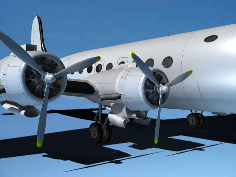 Douglas DC-4 United Airlines 3D Model by Dreamscape Studios